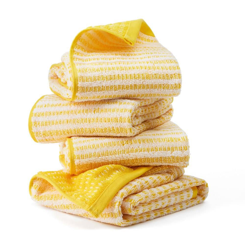 TOWN & COUNTRY LIVING Striped Reversible Terry Organic Cotton 20 in. x ...