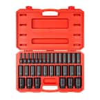 TEKTON 1/2 in. Drive Deep 6-Point Impact Socket Set, 21-Piece (5/16 in ...