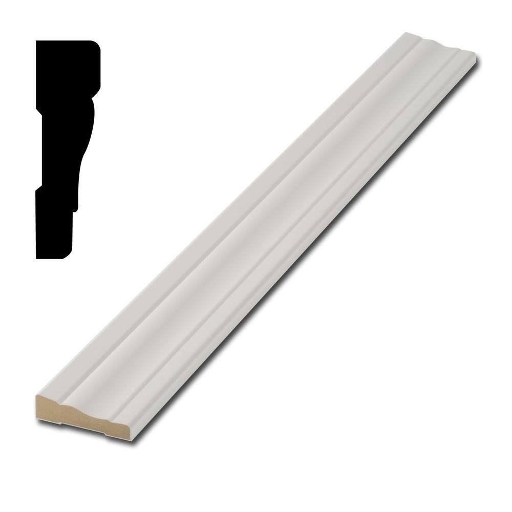 FINISHED ELEGANCE 5/8 in. x 2-1/4 in. x 7 ft. Pre-Finished White MDF ...