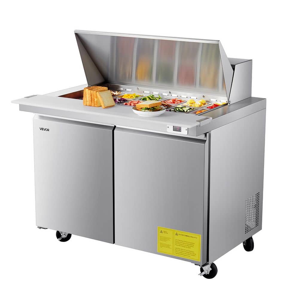 VEVOR 48 in. Commercial Refrigerator Sandwich Prep Table 12.5 cu.ft ...