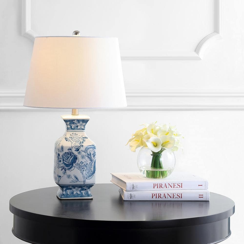 SAFAVIEH Mayson 24 in. Blue/White Table Lamp TBL4135A - The Home Depot