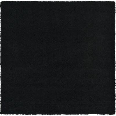 Unique Loom Solid Shag Jet Black 9' 0 x 12' 0 Area Rug 3127954