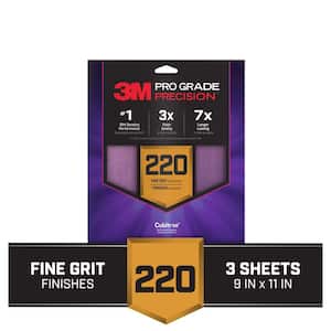 3M Pro Grade Precision 9 in. x 11 in. 400 Grit Faster Sanding Sheet ...