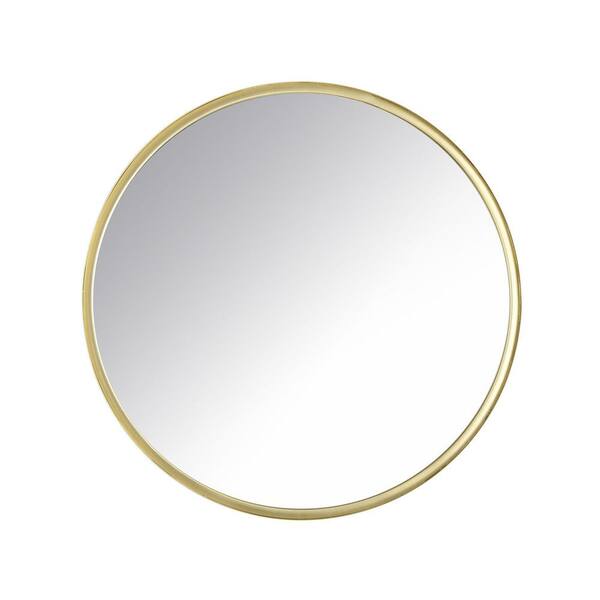 Edvivi London 24 in. W x 24 in. H Round Gold Iron Framed Modern Accent ...