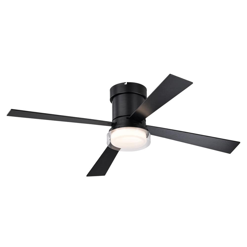Etokfoks 48 in. Indoor Matte Black Ceiling Fan with 3-Colors Dimmable 6 ...