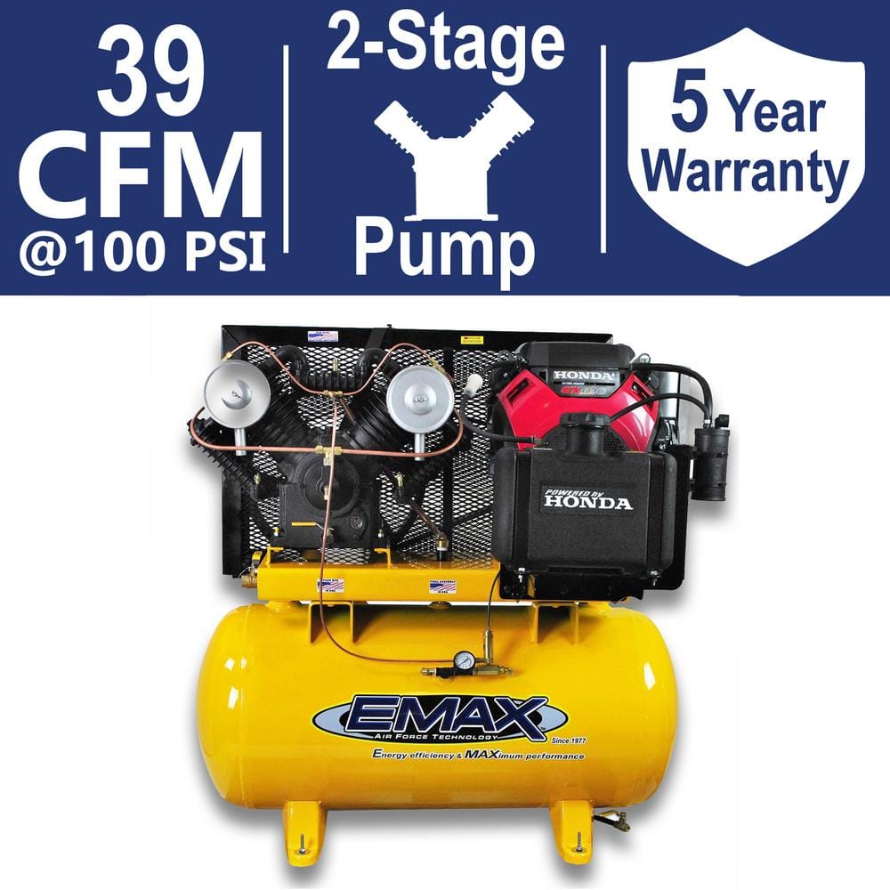 EMAX Industrial E450 Series 60 Gal. 175 PSI 18HP 39CFM 2-Stage ...