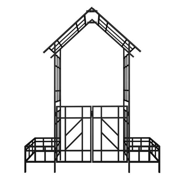 Metal Garden Gate Gymax Outdoor Metal Garden Arch Arbor 7.5 Ft Patio ...