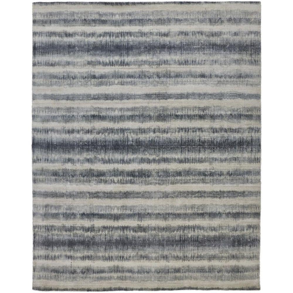 HomeRoots 2 ft. x 8 ft. Ivory, Blue Abstract Area Rug 2000514449 - The ...