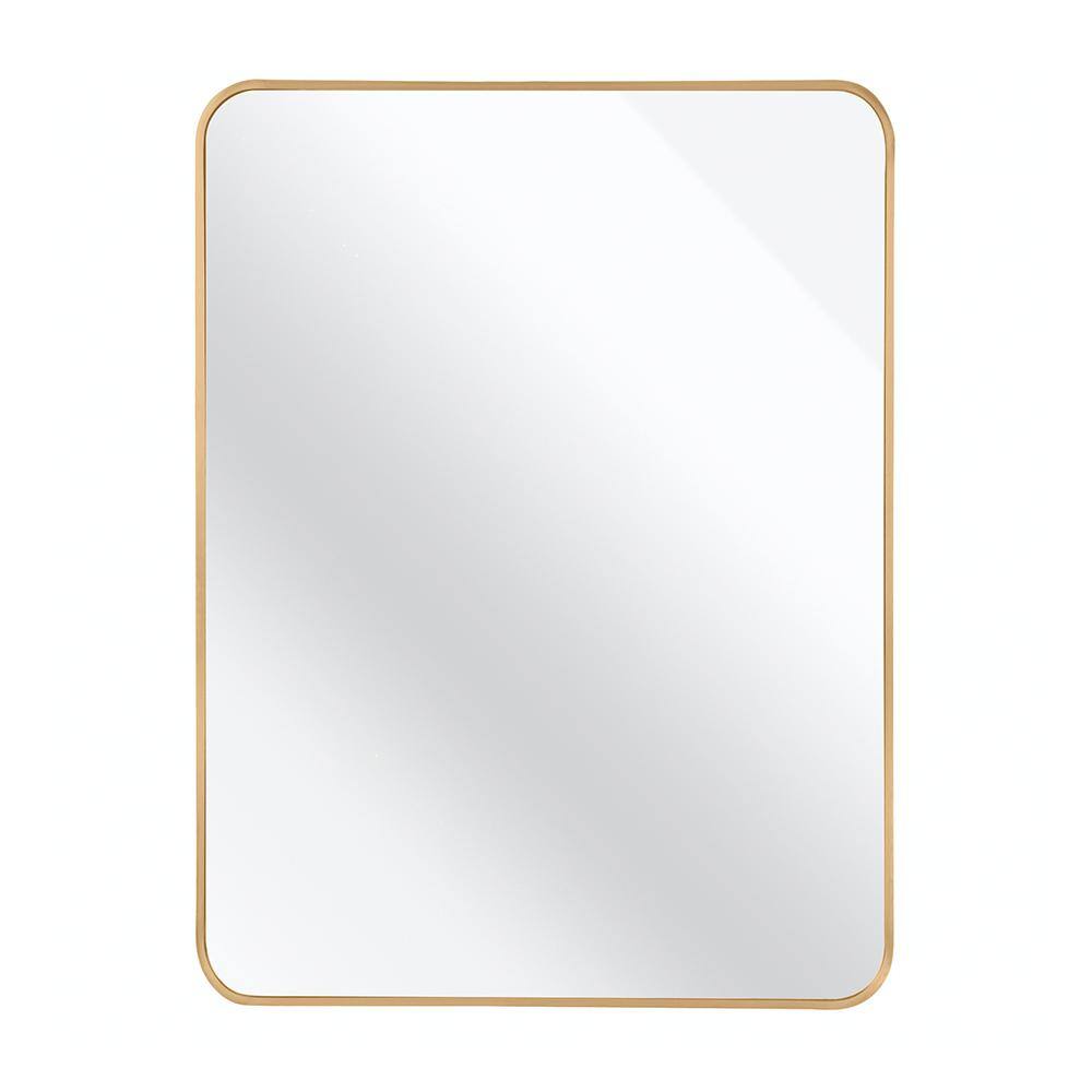 Gold 30 in. W x 40 in. H Art Deco Rectangle Aluminum Alloy Framed ...
