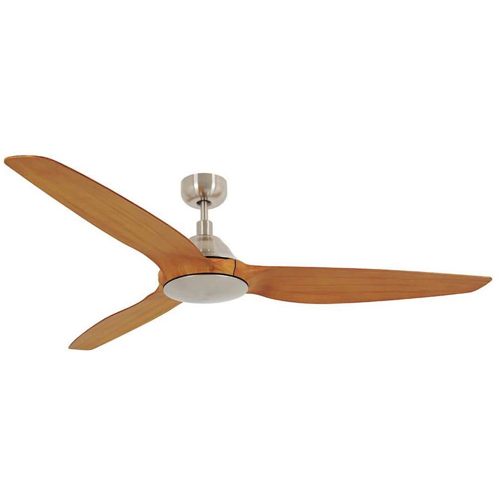 Lucci Air 60 in. Brushed Chrome and Teak Type A DC Ceiling Fan ...