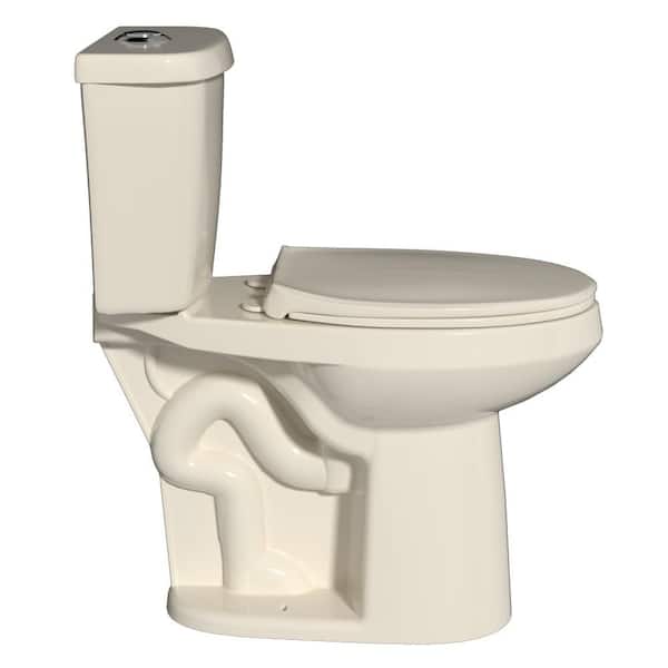 HOMLYLINK 17 in. ADA Two-Piece Bone Toilet 1.0/1.28 GPF Single Flush ...
