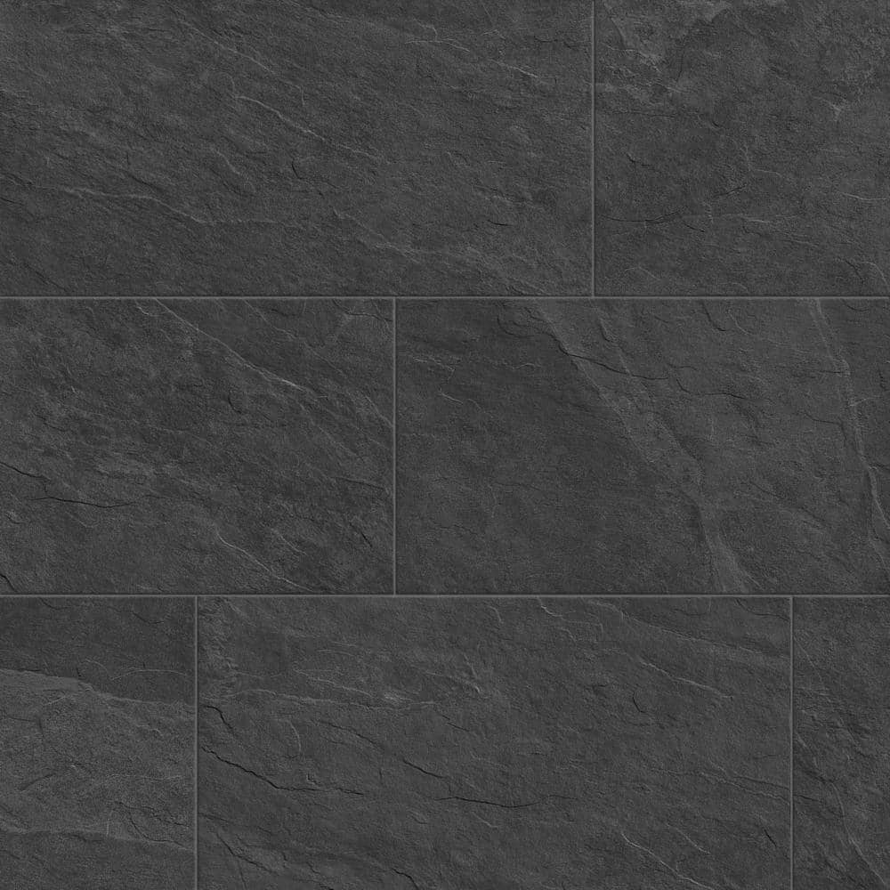 Corso Italia Sample - Slate Black Matte 6 in. x 6 in. Stone Look ...