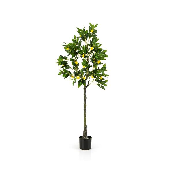 ANGELES HOME 5 .2 ft. Green Artificial Lemon Tree Fake Lemon Plant with ...