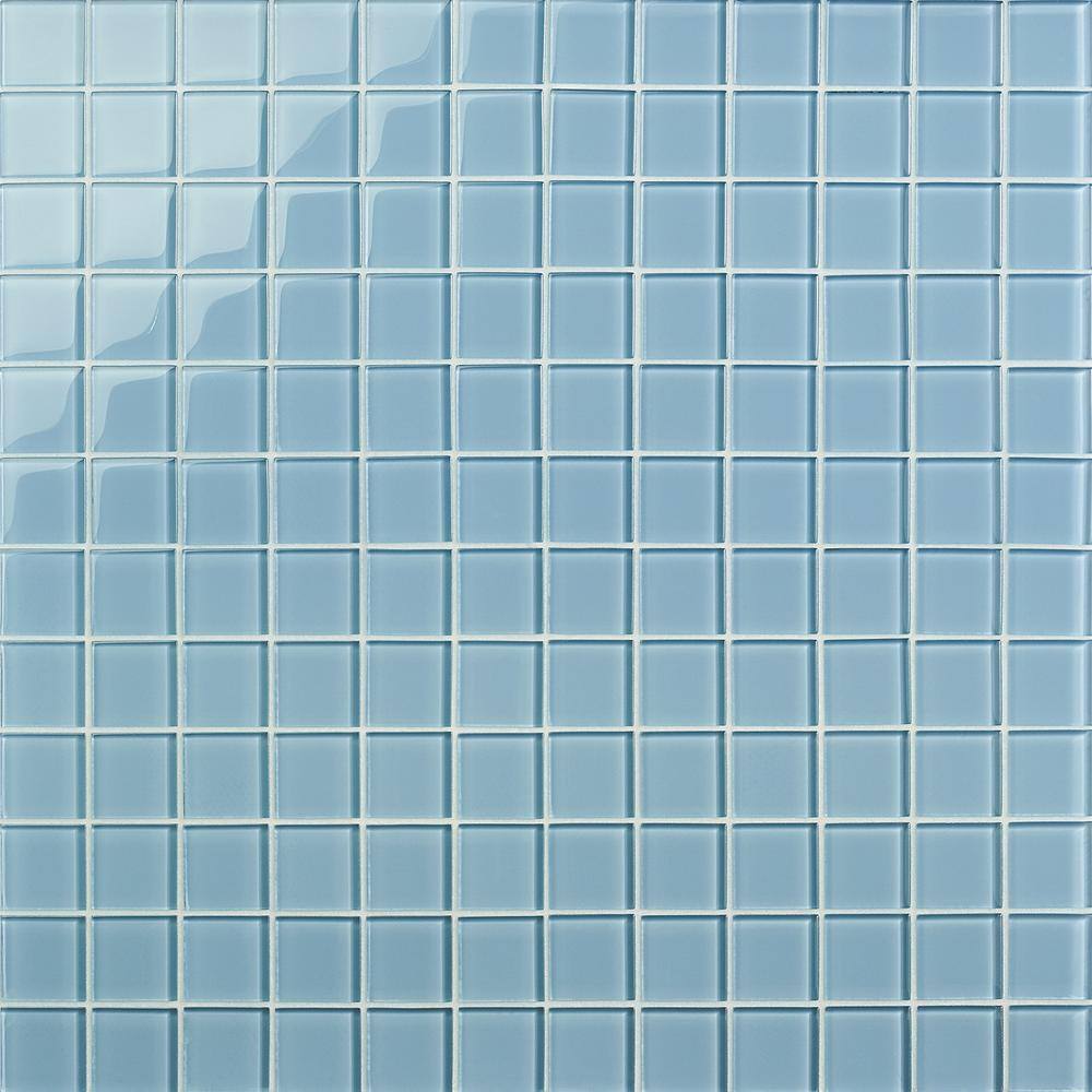 Ivy Hill Tile Contempo Blue Gray 4 in. x .31 in. Polished Glass Tile ...