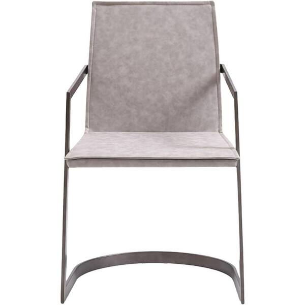 HOME IMPORTS EMPORIUM Gray/Gray Faux Leather Upholstered Metal Frame ...