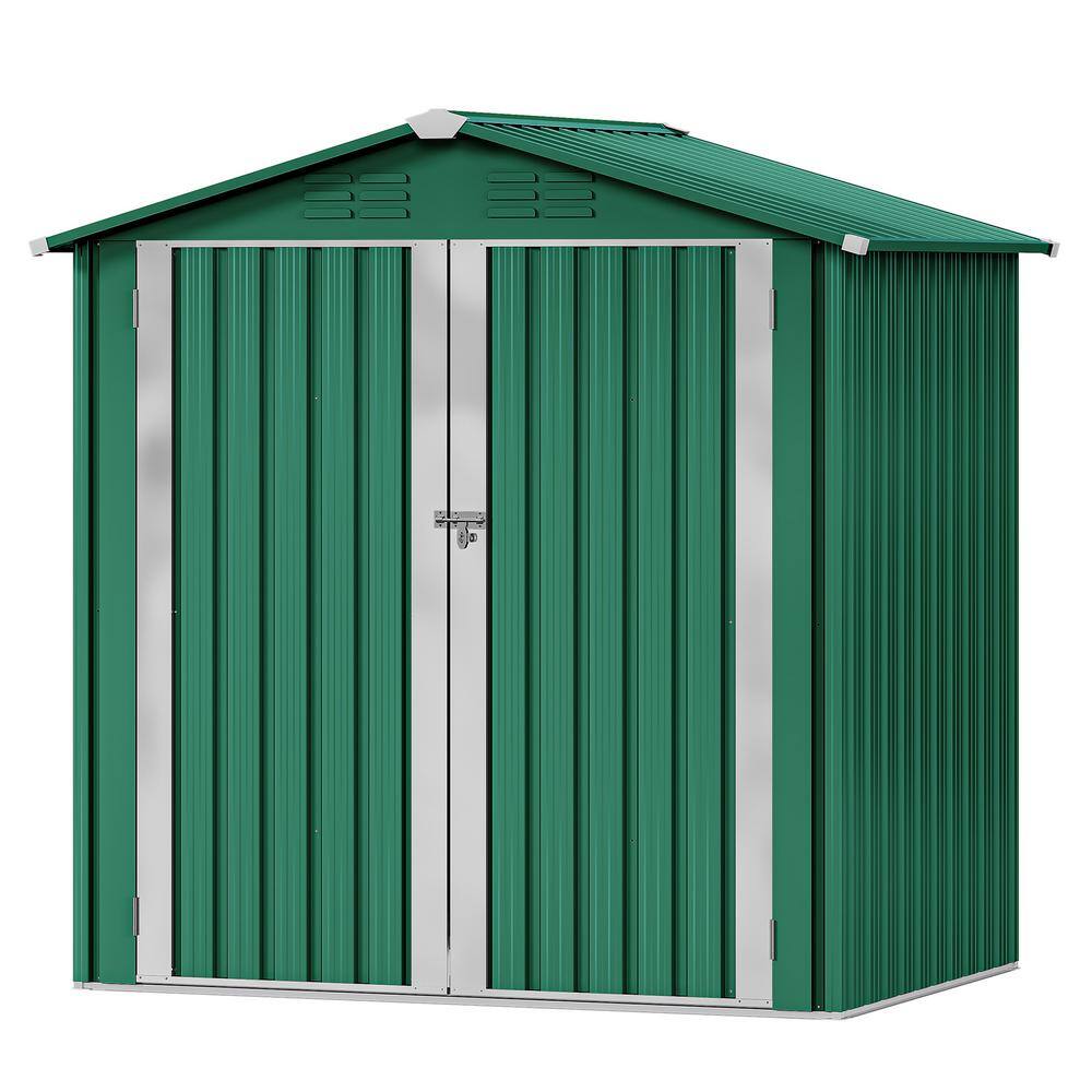 DEXTRUS Outdoor Storage Shed 6 ft. W x 4 ft. D, Heavy-Duty Metal Tool ...
