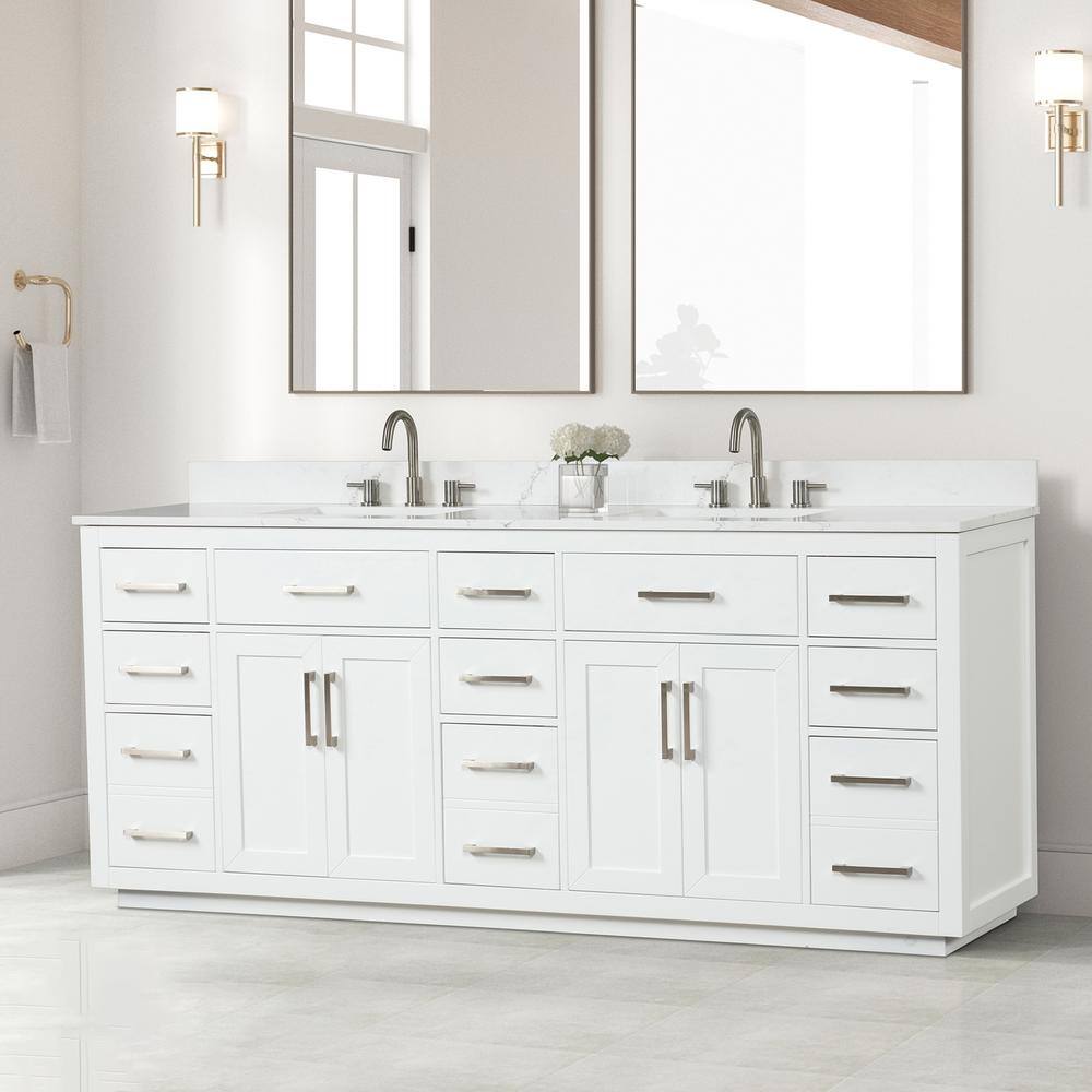 HBEZON Aphrodite 84 in. W x 22 in. D x 36 in. H Freestanding Bath ...