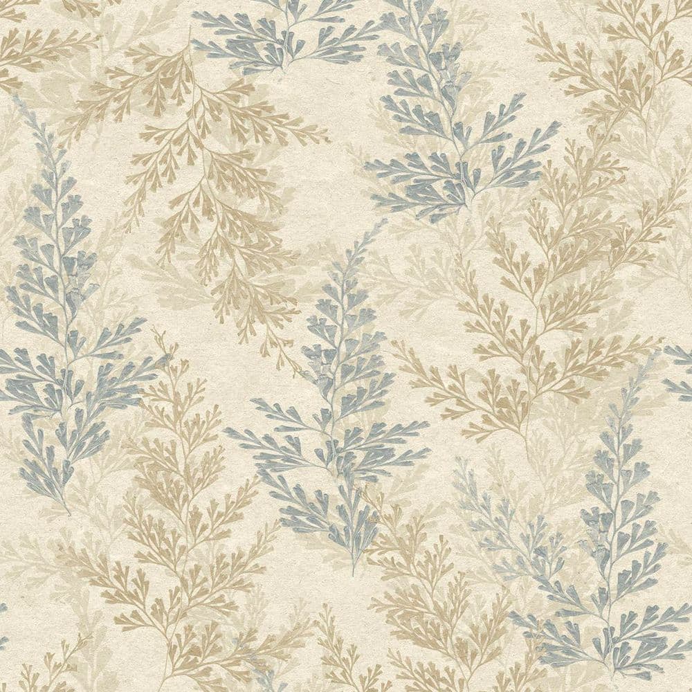 Veer Decor Wild Herbs Blue Beige Wallpaper Sample 8250-AH2-S - The Home ...