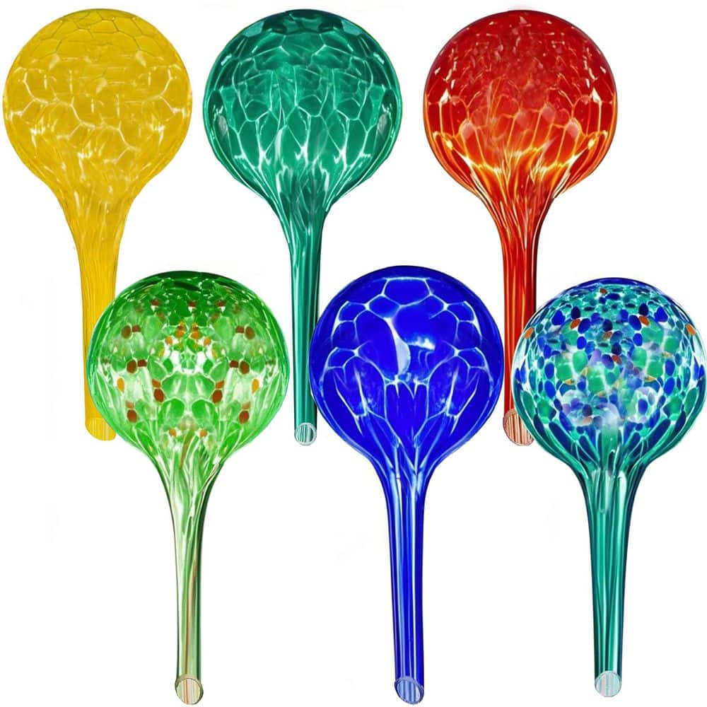 OGETFUUR 6-Piece Self Watering Globes, Automatic Glass Plant Watering ...