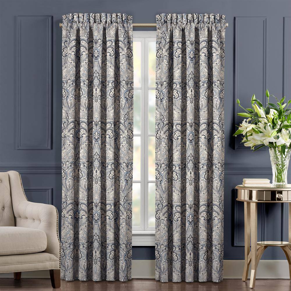 Alexa Powder Blue Polyester 84" Window Panel Pair 254612384PR - The ...