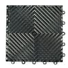 Greatmats Perforated Click 12-1/8 in. x 12-1/8 in. Black Plastic Garage ...