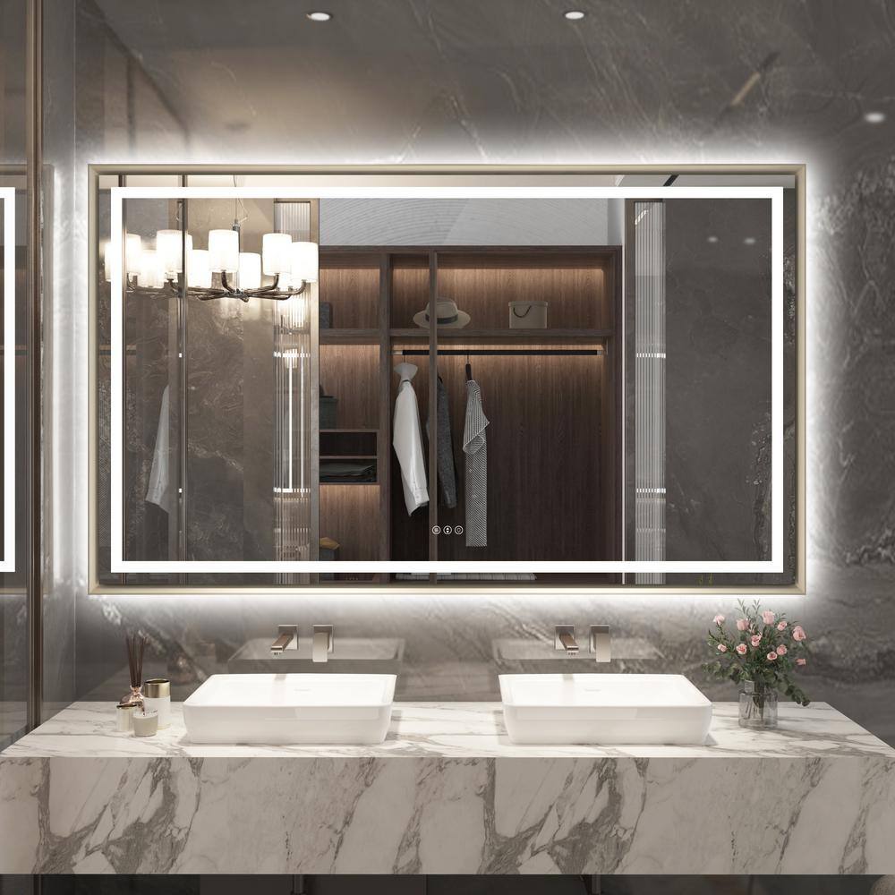 QuivaraView 60 in. W x 36 in. H Rectangular Aluminum slope Framed LED ...