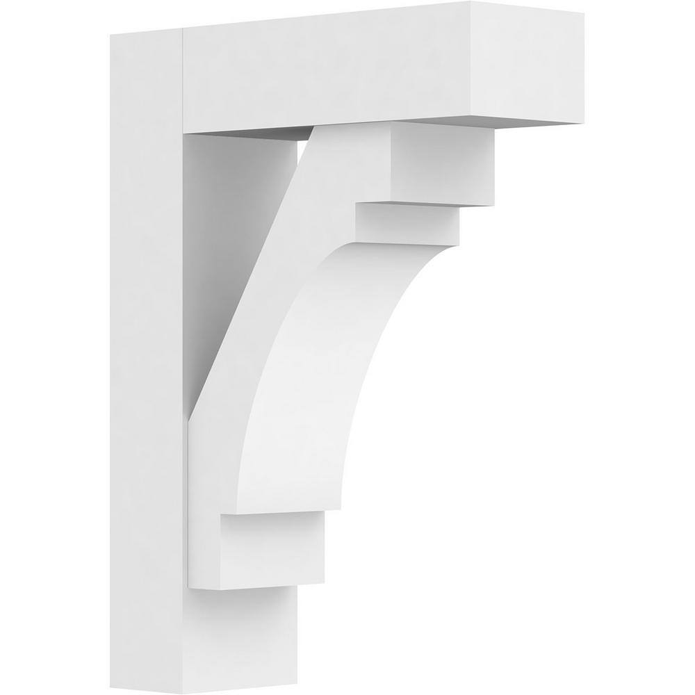 Ekena Millwork 5 in. x 22 in. x 16 in. Merced Bracket with Block Ends ...
