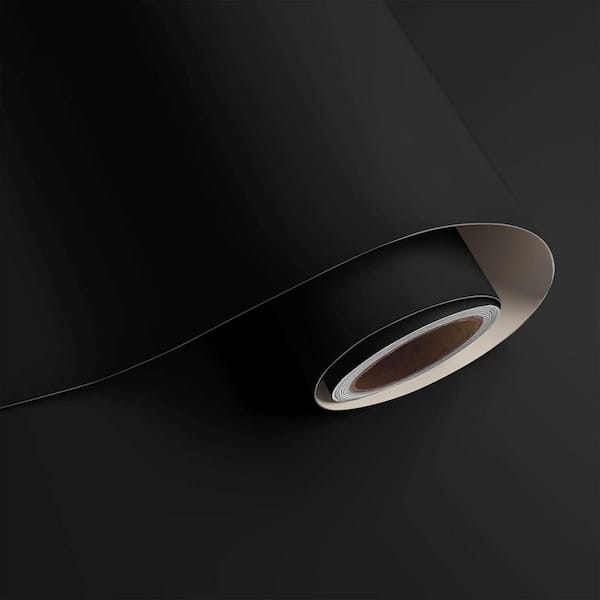 Solid Black Contact Paper Peel and Stick Waterproof Removable Wallpaper ...