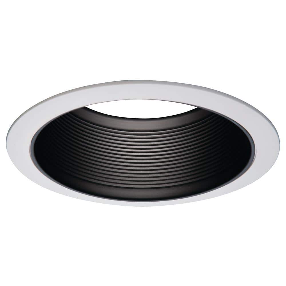 HALO E26 6 in. Series Black Recessed Ceiling Light Fixture Trim with ...