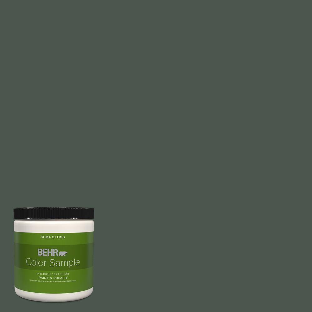 BEHR PREMIUM PLUS 8 oz. #460F-7 Hazel Woods Semi-Gloss Interior ...