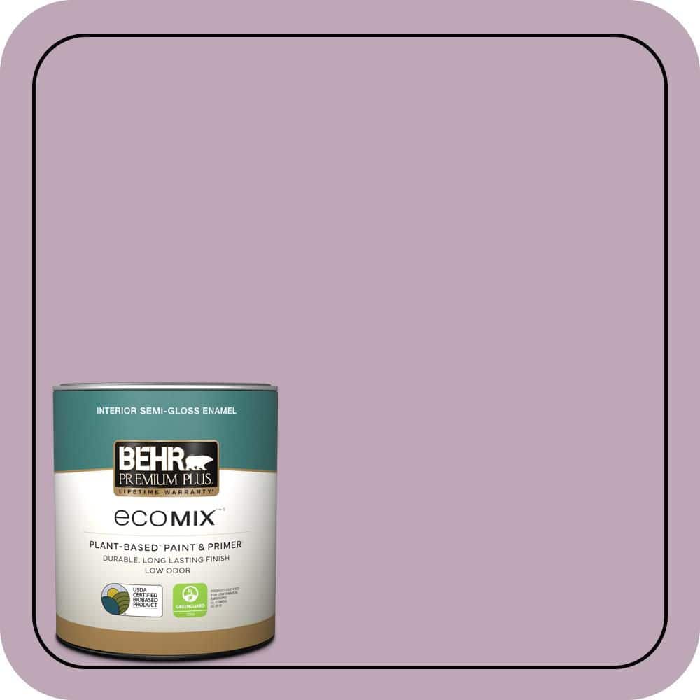 BEHR PREMIUM PLUS 1 qt. #680F-4 Soft Heather Semi-Gloss Enamel EcoMix ...