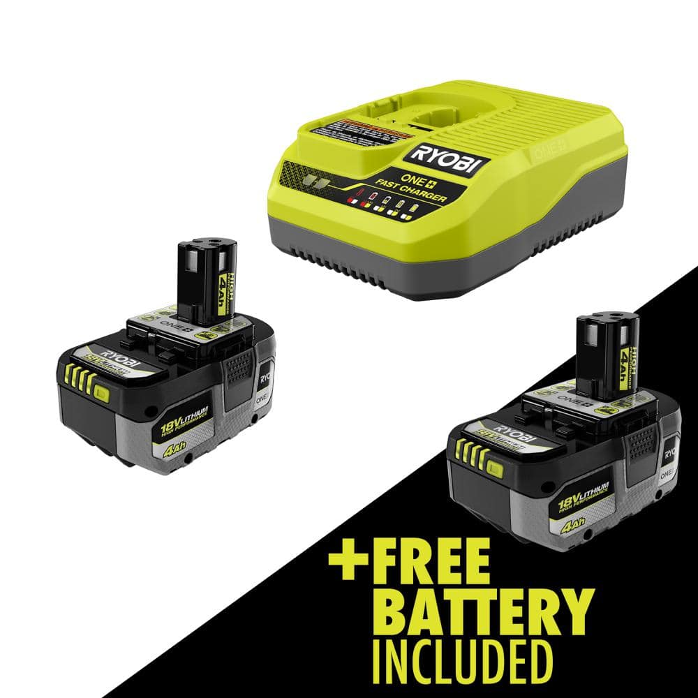 RYOBI ONE+ 18V HIGH PERFORMANCE Starter Kit with 4.0 Ah Battery and ...