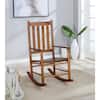 Coaster Golden Brown Wooden Slat Back Rocking Chair 609457 - The Home Depot