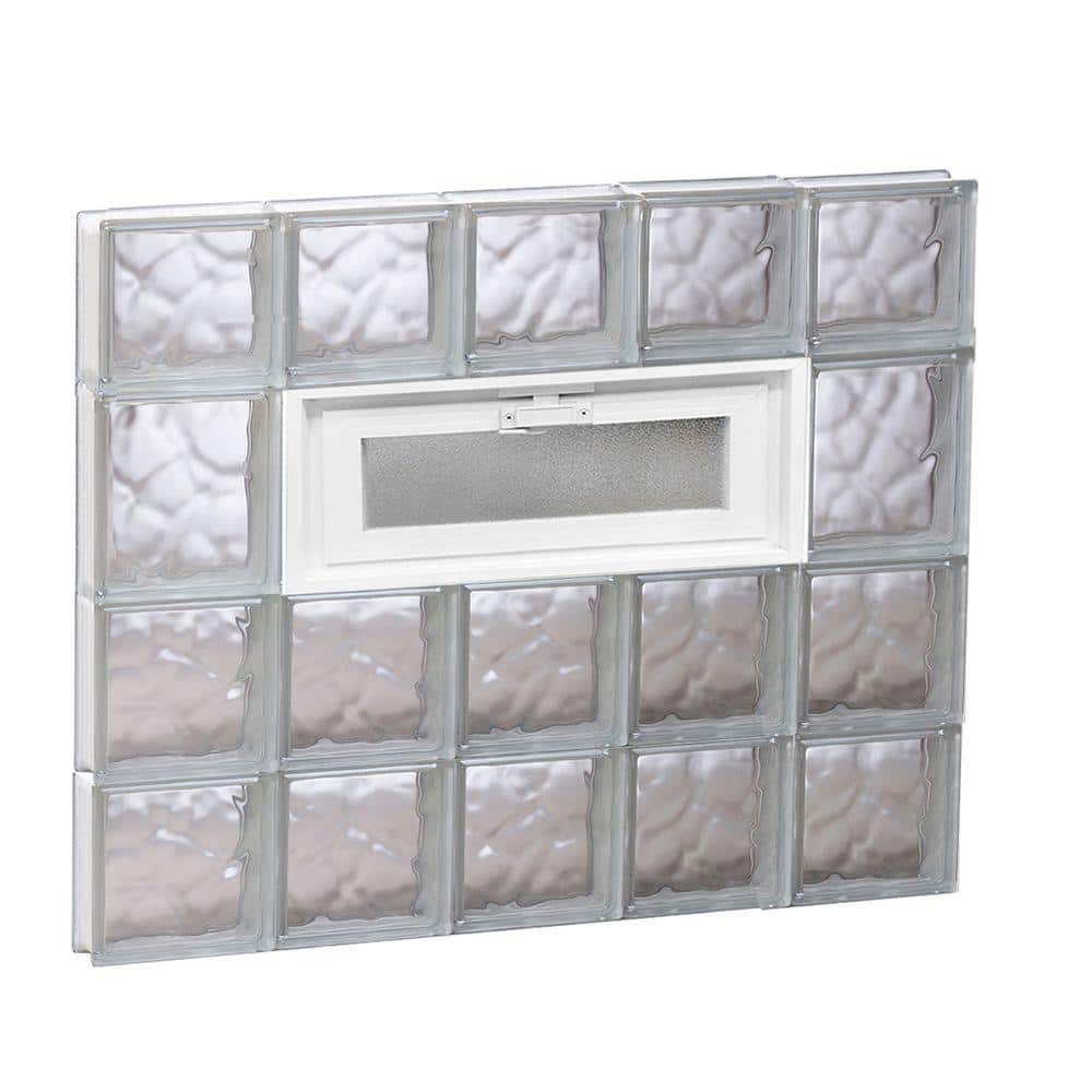 Clearly Secure 28.75 in. x 25 in. x 3.125 in. Frameless Wave Pattern ...