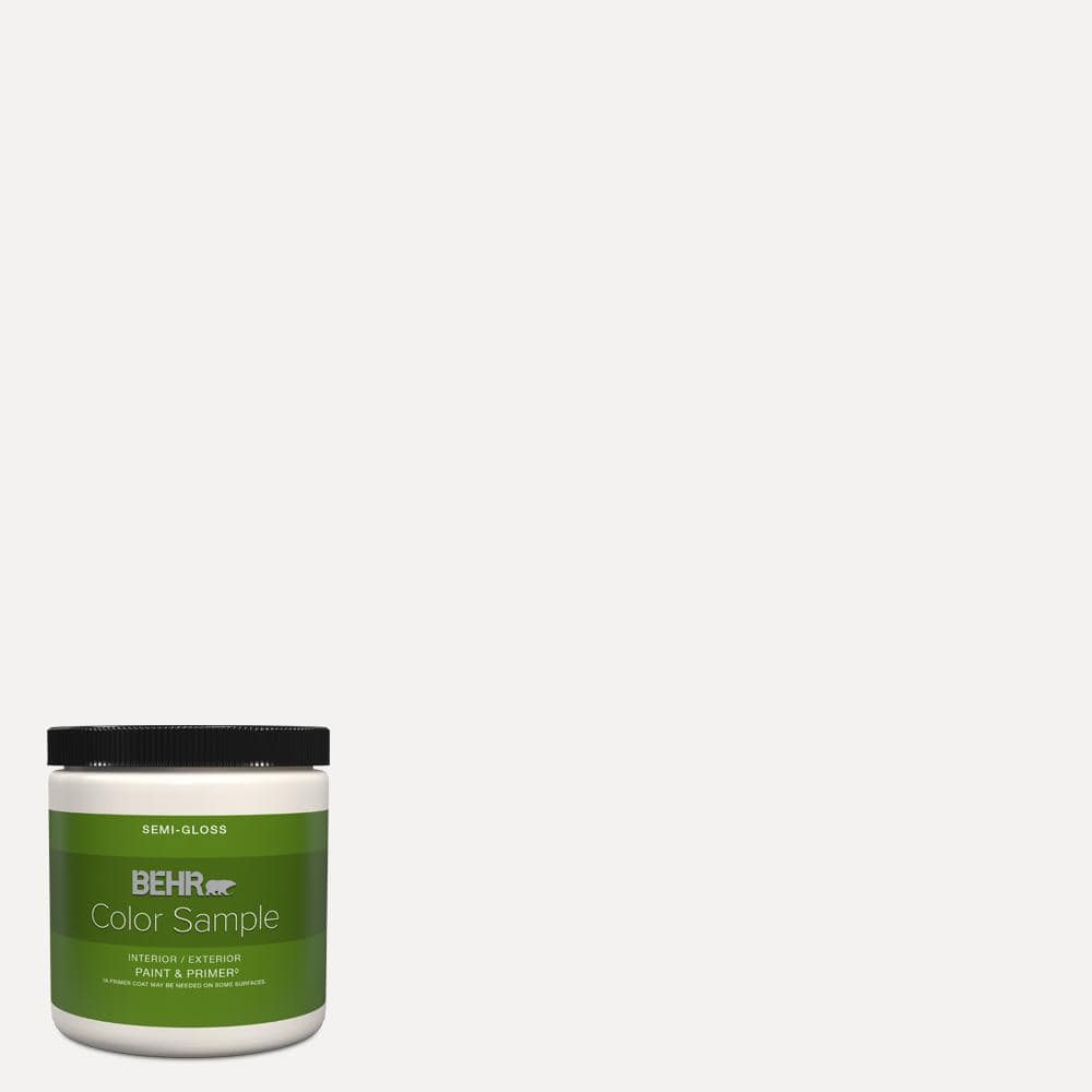 BEHR PREMIUM PLUS 8 oz. Ultra Pure White Semi-Gloss Interior Paint ...