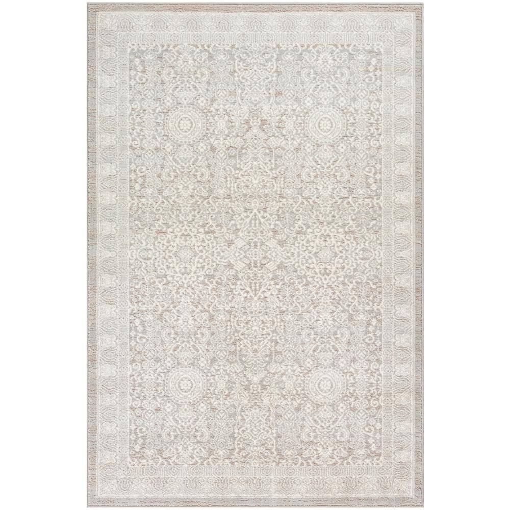 Nourison Renewed Silver Ivory 5 ft. x 7 ft. Distressed Traditional Area ...