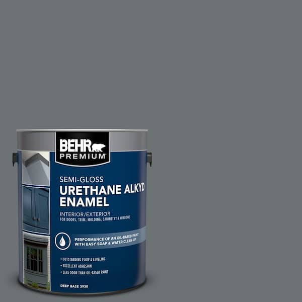 BEHR PREMIUM 1 gal. #MQ5-28 Dawn Gray Urethane Alkyd Semi-Gloss Enamel ...