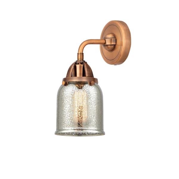 Innovations Bell 1-Light Antique Copper, Silver Plated Mercury Wall ...