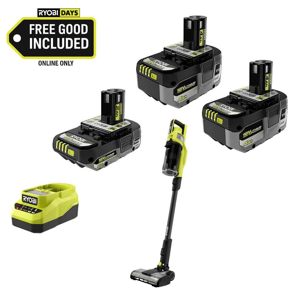 RYOBI ONE+ HP 18V Kit w/ (2) 4.0 Ah Batteries, 2.0 Ah Battery, Charger ...
