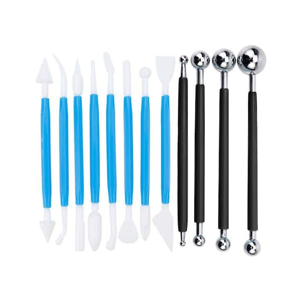 Fondant Cake Decorating Kit with 12-Pieces Dual-Head Modeling Tools Set ...