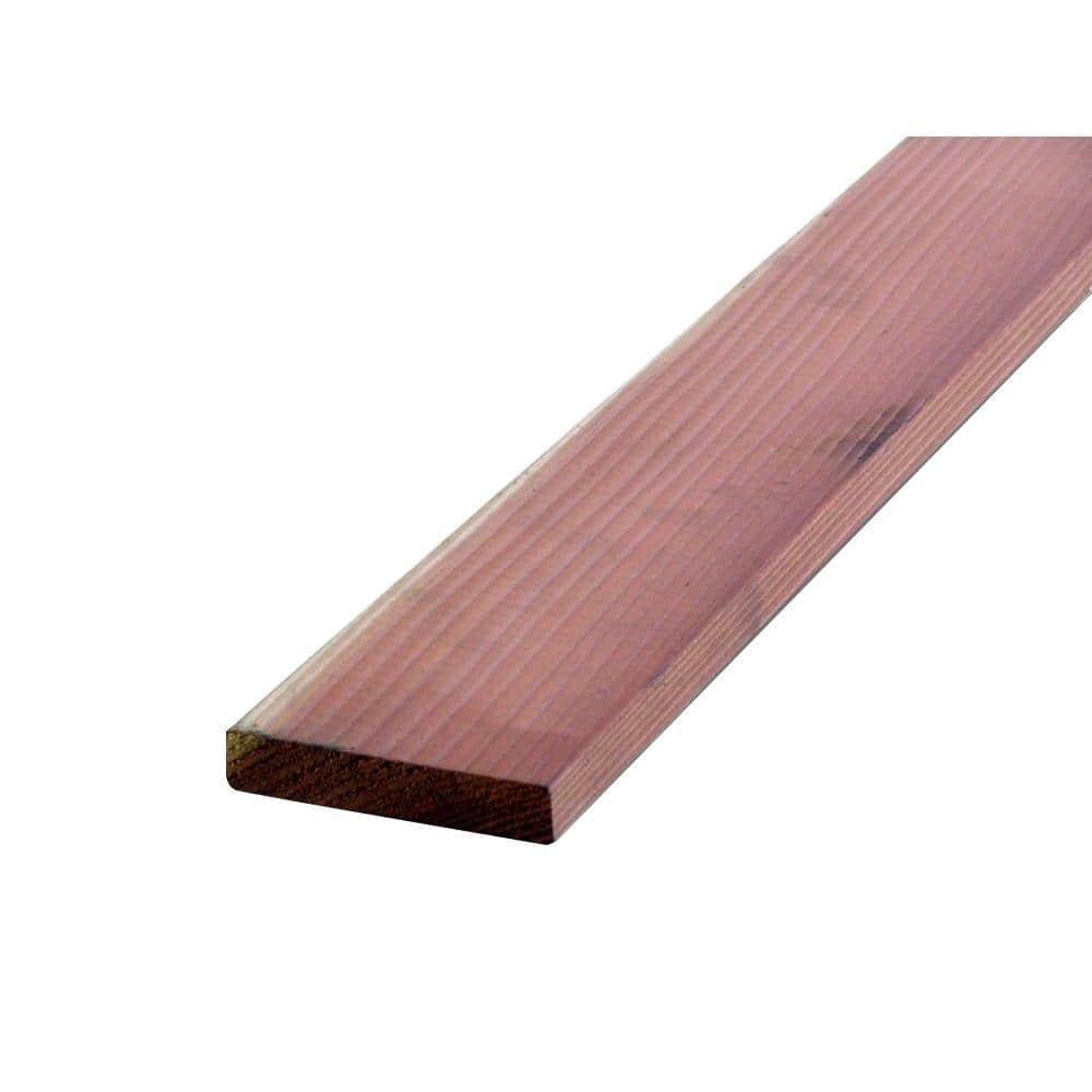 Redwood B Grade Board (Common: 5/8 in. x 3-3/8 in. x 8 ft.; Actual: 0. ...