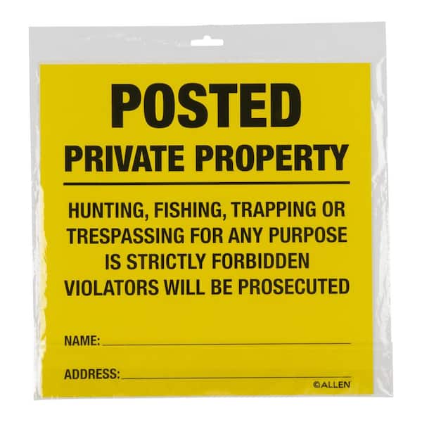 Allen Posted No Trespassing Sign, 12-Pack 15824 - The Home Depot