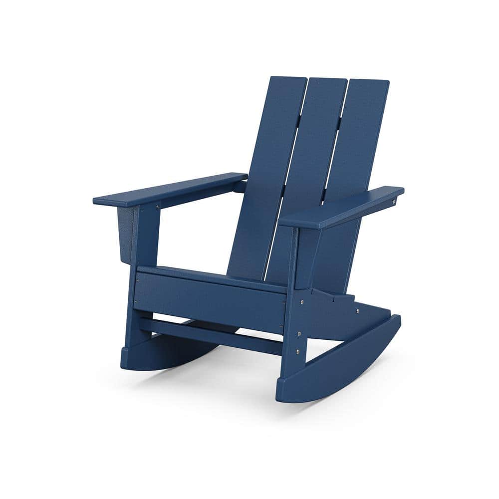POLYWOOD Grant Park Navy Modern Plastic Adirondack Outdoor Rocking ...
