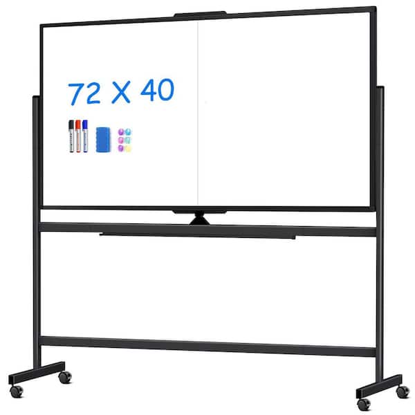 1 Pack Double Sided Rolling Magnetic Whiteboard Mobile Reversible Dry ...