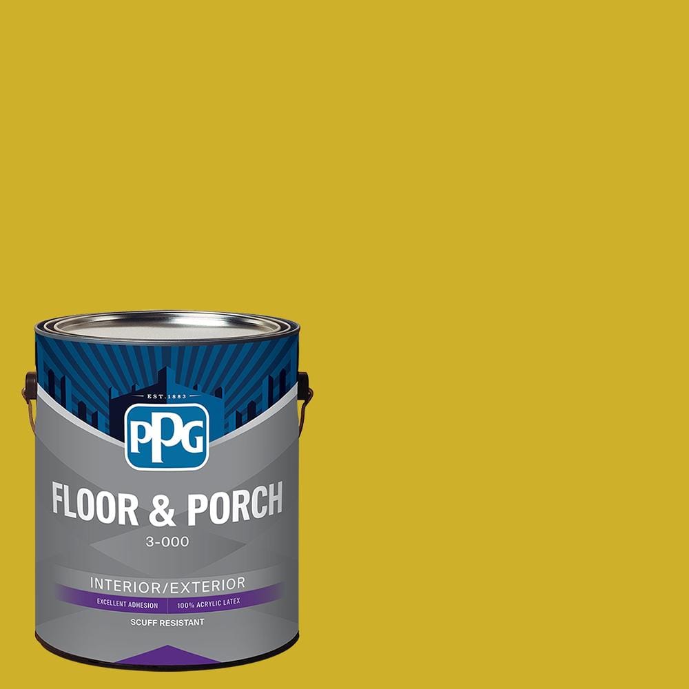 PPG 1 gal. PPG1215-6 Grass Daisy Satin Interior/Exterior Floor and ...