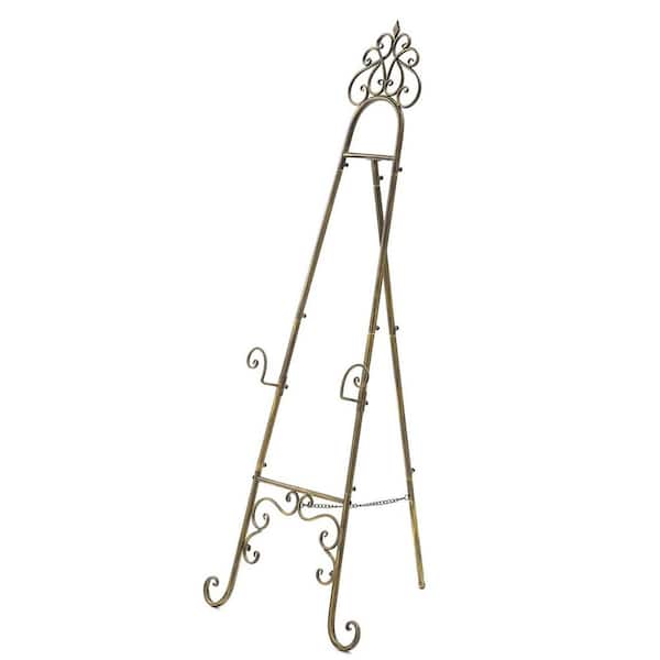 Vintage Gold 22 in. Metal Adjustable Decorative Stand HDDTTVJ4ML - The ...