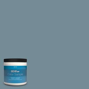 BEHR ULTRA 1 gal. #QE-54 Shaker Blue Extra Durable Semi-Gloss Enamel ...