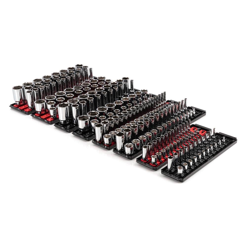 TEKTON 1/4,3/8,1/2 in. Drive 6-Point Socket Set with Rails (214-Piece ...