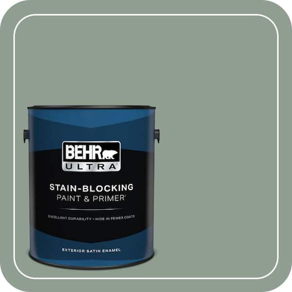 BEHR ULTRA 1 gal. #ICC-104 Balsam Fir Satin Enamel Exterior Paint ...
