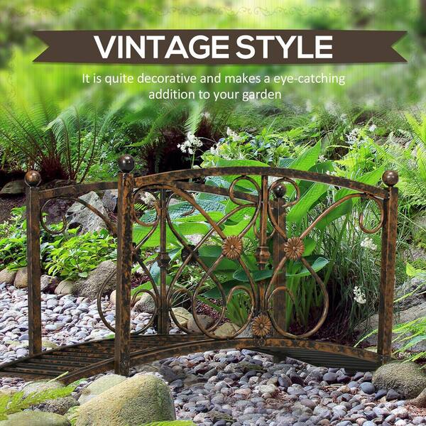 Metal Arched Garden Footbridge